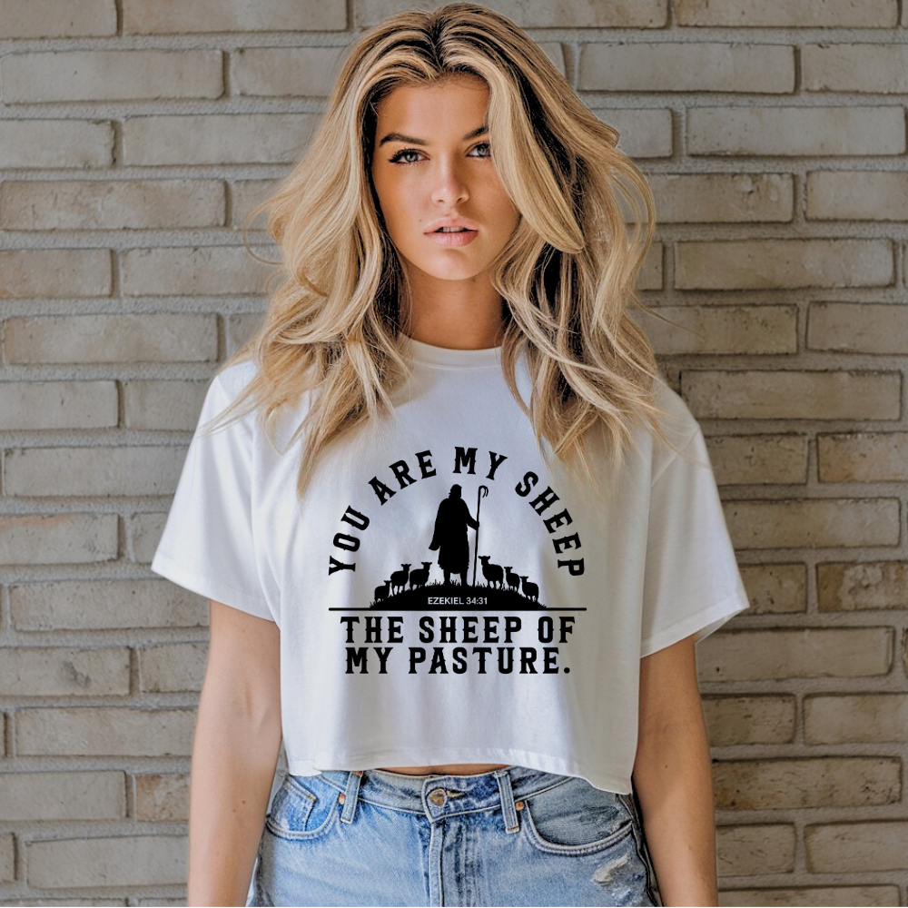 You are My Sheep the Sheep of My Pasture | Women's Cropped Heritage ...